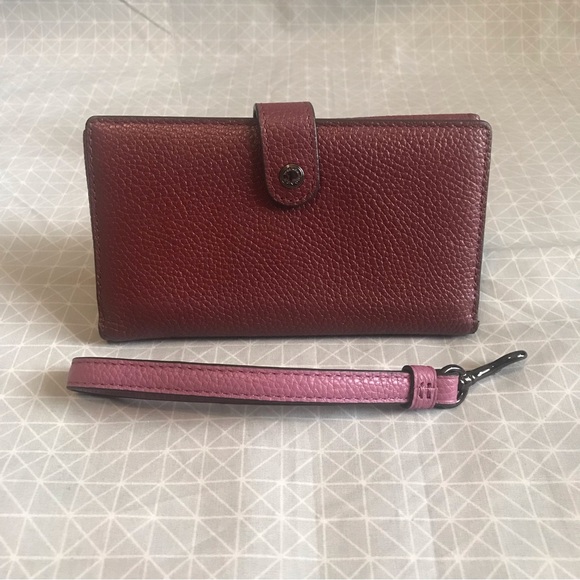 Coach | Bags | Coach Colorblock Pebbled Leather Small Wallet In ...